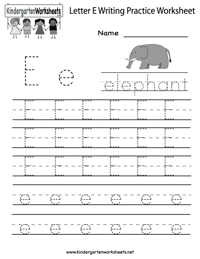 Writing The Letter E Worksheets 99Worksheets