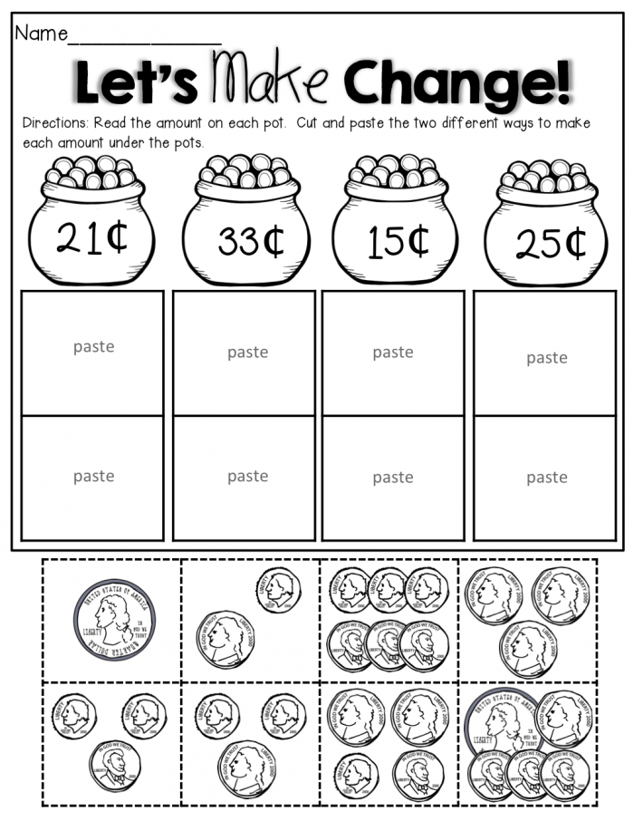 Coloring 2 Counting Coins Worksheets 99Worksheets