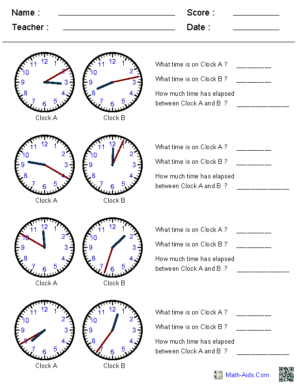 Grade 3 Time Worksheet Changes In Time 1 Minute Intervals K5 Learning