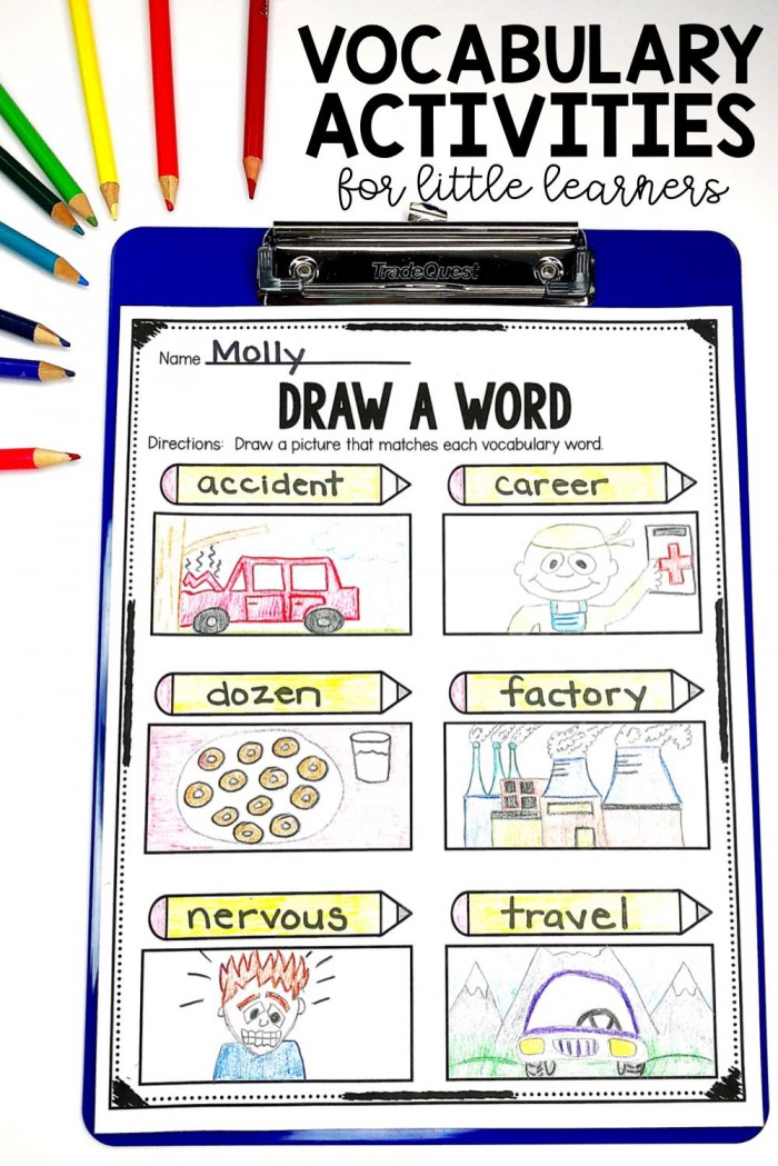 Vocabulary Cards Learning New Vocabulary Worksheets 99Worksheets
