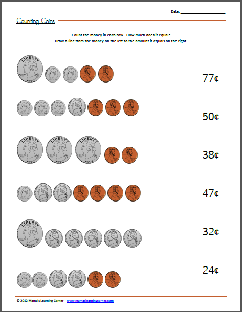 1st Grade Counting Money Worksheets Free Printable K5 Learning Grade 