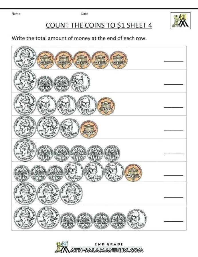 Grade 2 Counting Money Worksheets Free Printable K5 Learning Money 