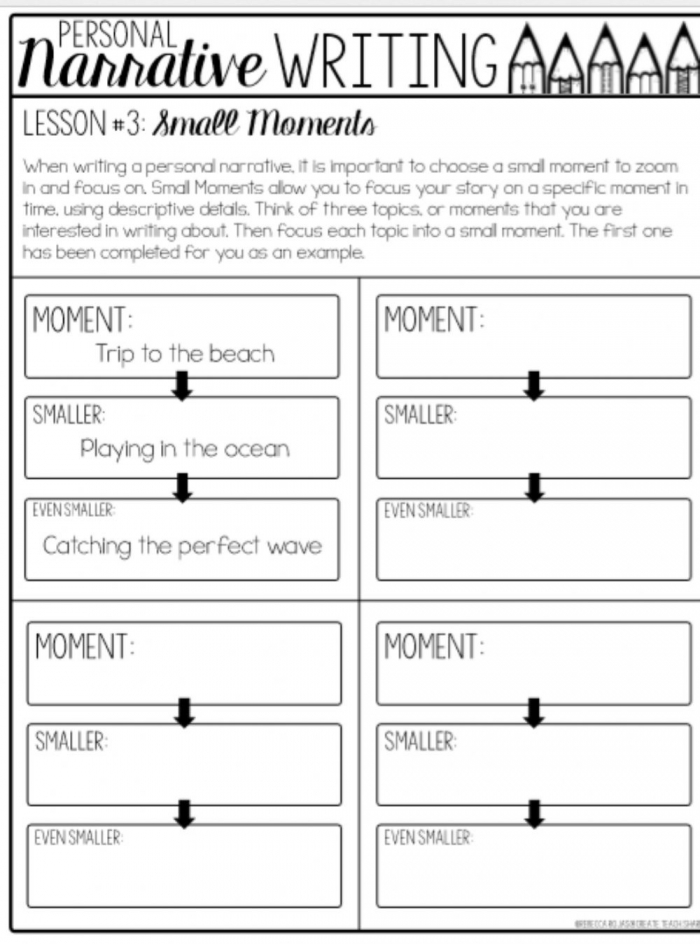 Personal Narrative Prewriting Worksheets 99Worksheets