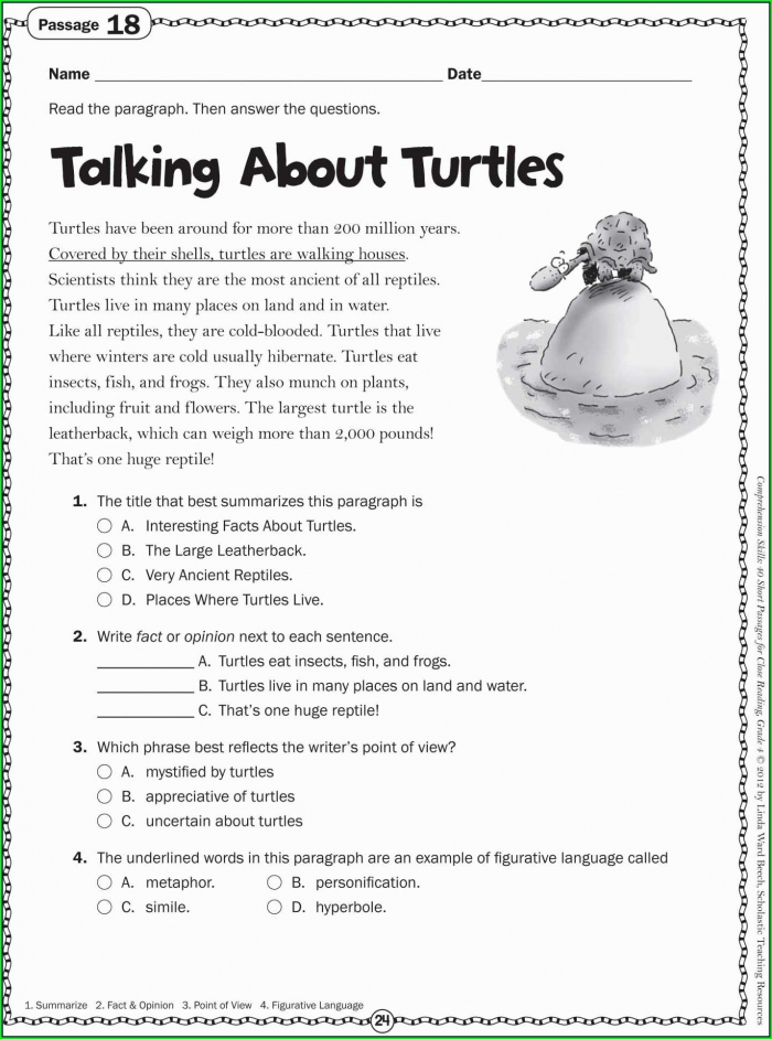 Reading Comprehension Practice Test Worksheets 99Worksheets