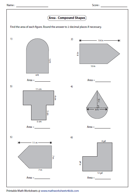 Find The Area Compound Shapes Worksheets 99Worksheets